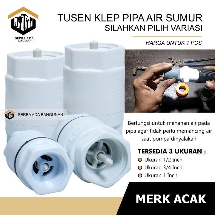 Tussen klep tusen klep pvc plastik 1/2'' inch bagus tebal awet murah ...