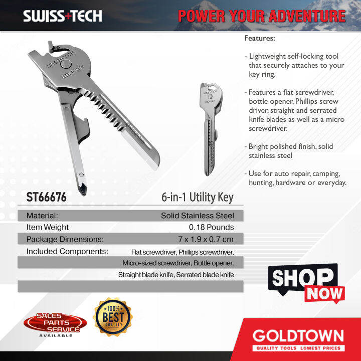 SWISSTECH Utili-Key 6-in-1 Multi-tool ST66676 Original | Lazada PH