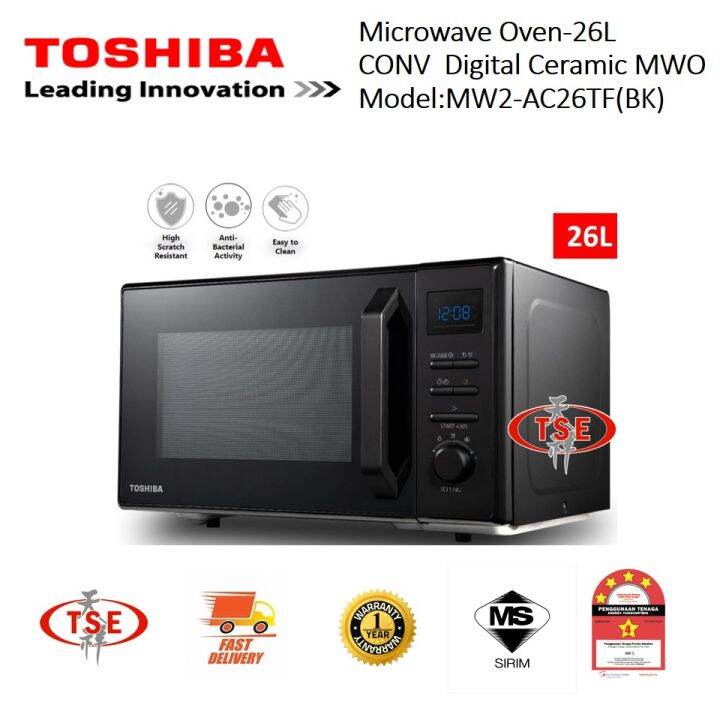 Toshiba MW2-AC26TF(BK) Microwave Oven 26L with Grill & Convection | Lazada