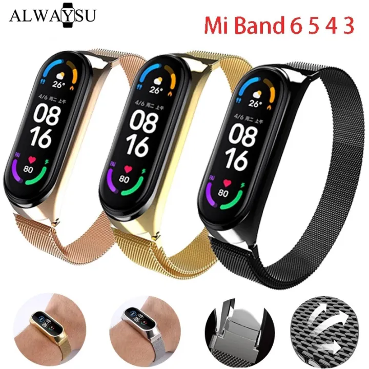 Metal Strap for Xiaomi Band Mi Band 3 4 5 6 Milanese Bracelet Replace Wristband | Lazada PH