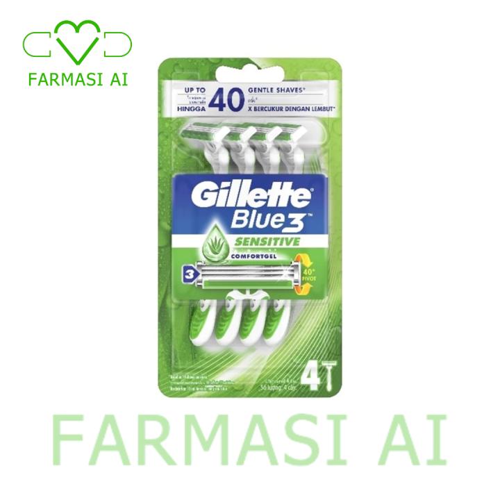 Gillette Blue 3 Sensitive Disposable Razor 4s | Lazada