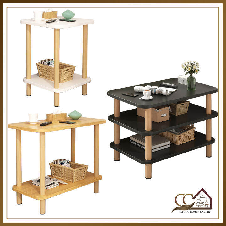 Wooden Side Coffee Table Bedroom Livingroom Sofa Bed Table Simple ...