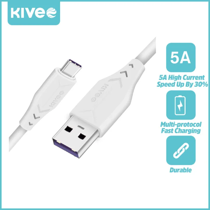 KIVEE 5A Fast Charge Cable USB to Type C 25W Fast Charger Data Cable ...