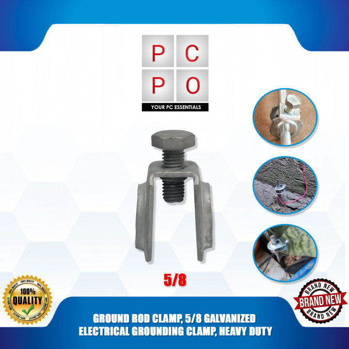GROUND ROD CLAMP, 5/8 GALVANIZED ELECTRICAL GROUNDING CLAMP, HEAVY DUTY ...