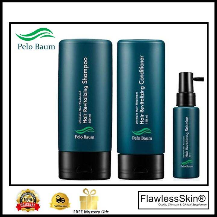 Pelo Baum Hair Regrow Shampoo Conditioner Solution Serum rambut gugur original clinic hair loss ...