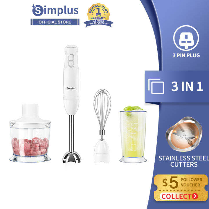 Simplus Hand Blender Set 3 In 1 Whisk Chopper Beater Mixer Food ... Simplus Hand Blender Set 3 In 1 Whisk Chopper Beater Mixer Food ...