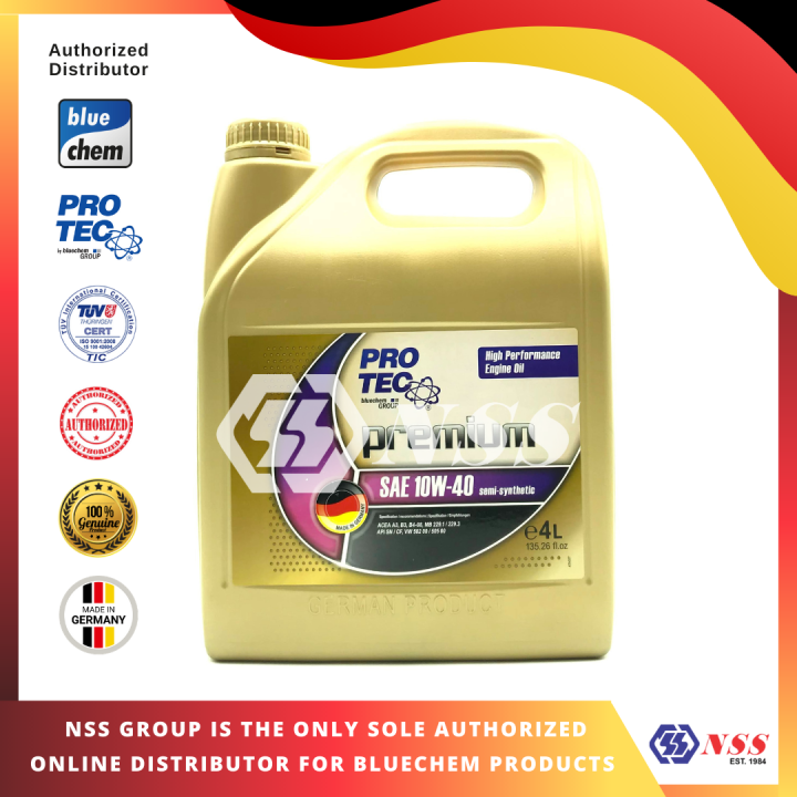 Bluechem Pro-Tec 10W-40 SAE Semi Synthetic Engine Oil (4L) | Lazada