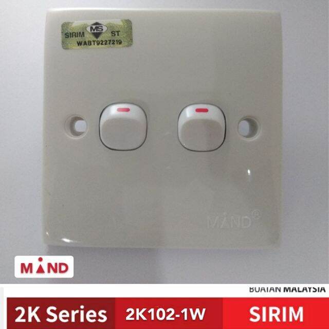 MIND 2K SERIES Flush Switches 2 Gang 1Way Switch | Lazada