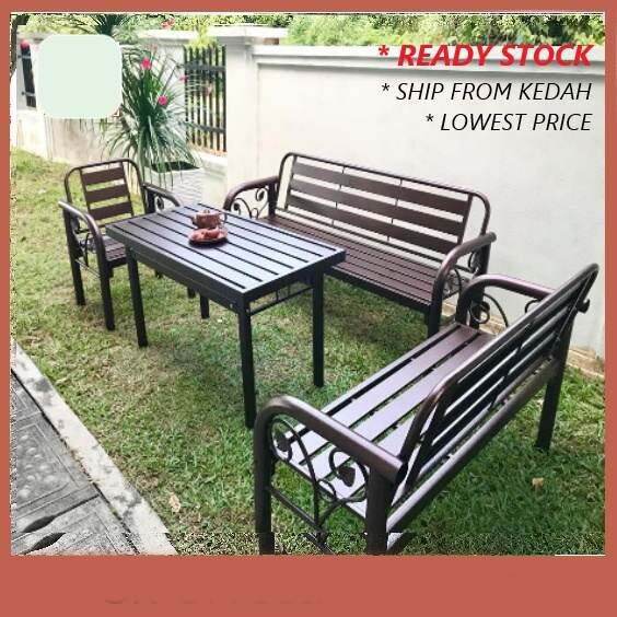 Outdoor Furniture Bench Set /Long Garden Full Set/Metal Steel Bench ...
