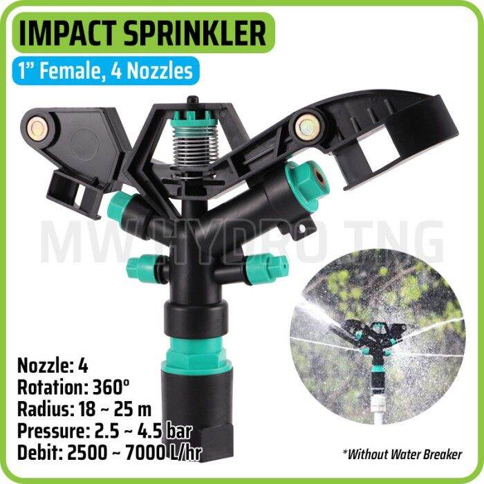 Impact / Impulse Sprinkler, Four Nozzles, 1 | Lazada Indonesia