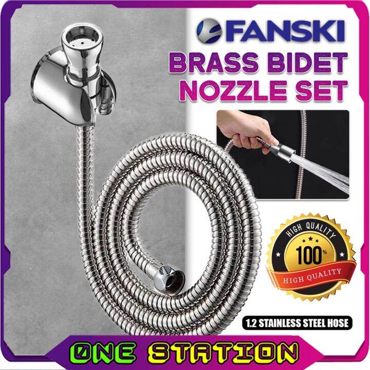 AP-8310 Brass Bidet Spray Set Toilet Hand Bidet Spray Flexible Hose Bidet Nozzle Head Toilet ...