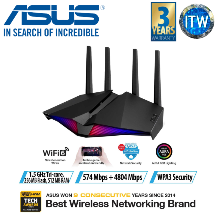 ITW | ASUS RT-AX82U AX5400 Dual Band Performance WiFi 6 Gaming Router (RT-AX82U V2) | Lazada PH
