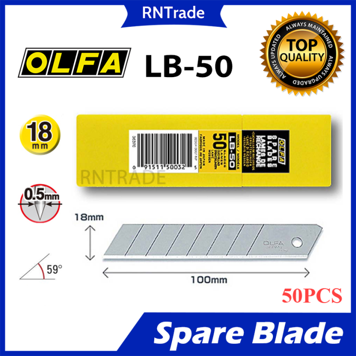 OLFA Cutter Spare Blade 18mm Made In Japan LB-50 LB50, 50 Pieces *FOAM CUTTER | Lazada PH