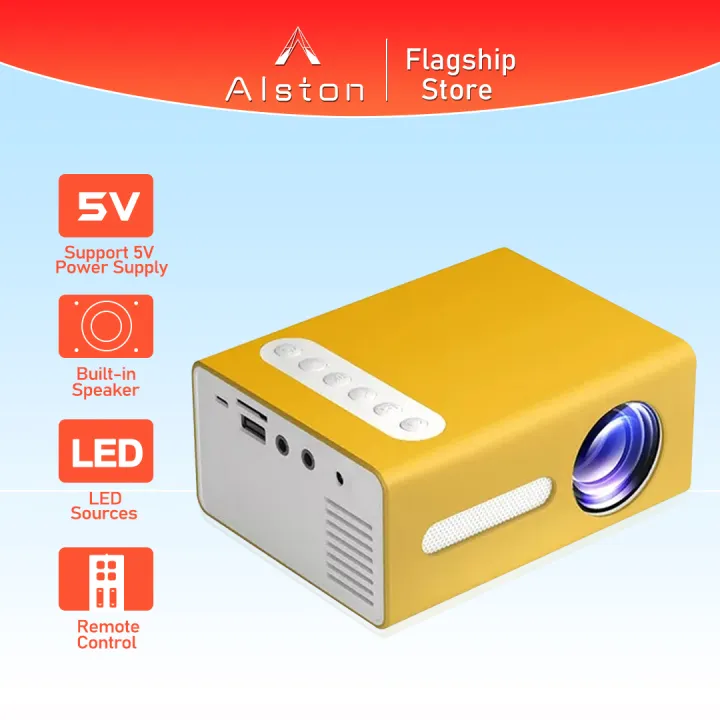 ALSTON T300 LCD Mini Projector 1080P HDMI USB Audio Portable LED ...
