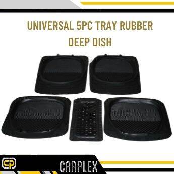 Matting Car Mat 5 pcs/set Rubber Universal Black Deep Dish TRAPS DIRT ...