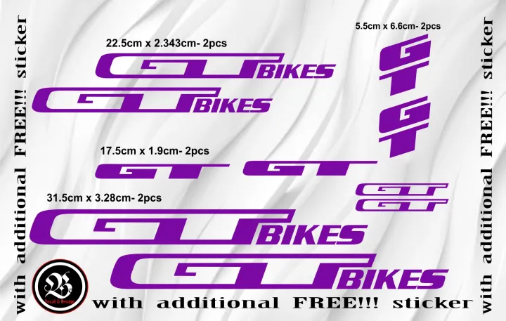 GT bike decals/sticker (Purple/Violet) 1-set | Lazada PH