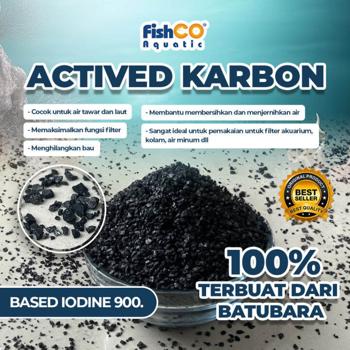 Fishco Media Filter Karbon Aktif BatuBara -Granular IODINE 900 | Lazada ...