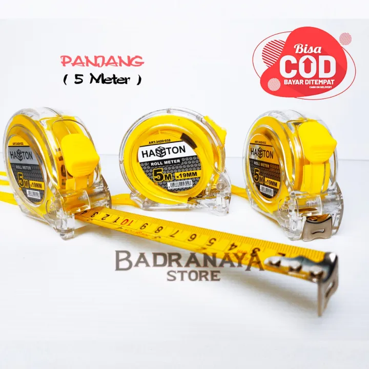 Meteran Roll Transparan Rol Meter Bening Plat Besi Roll Meter HASSTON 5 meter | Lazada Indonesia