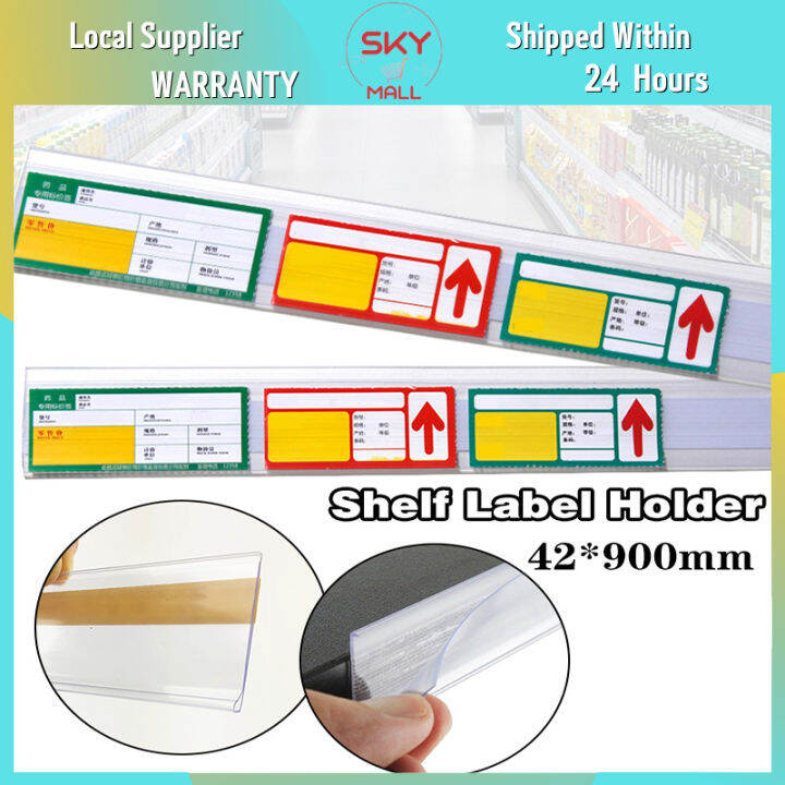 Plastic PVC Shelf Label Holder Data Strips Clip Self-adhesive Price Tag ...