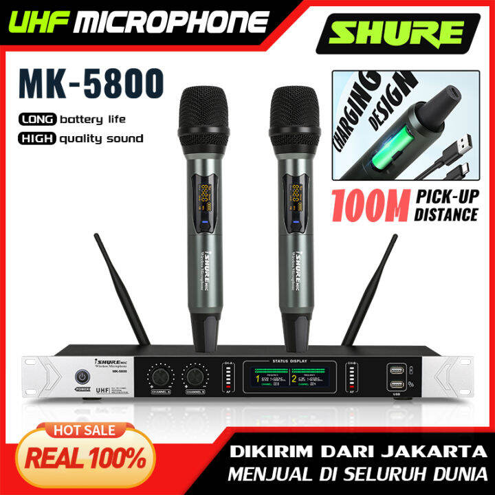 SHURE MK-5800 professional 2-channel wireless microphone UHF receiver with USB interface with ...