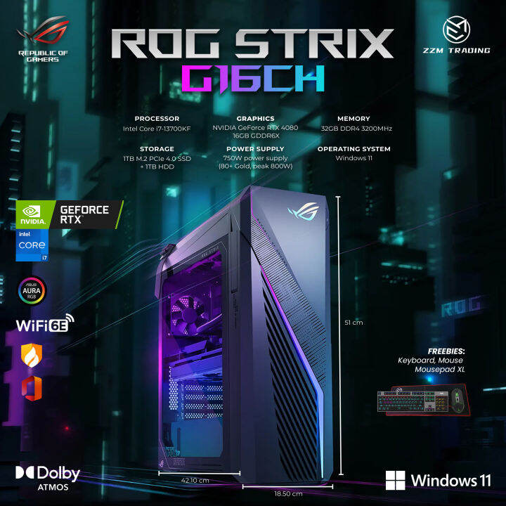 PRE ORDER ROG Strix G16CH i7-13th Gen RTX 4080 32GB RAM 1TB SSD + 1TB ...