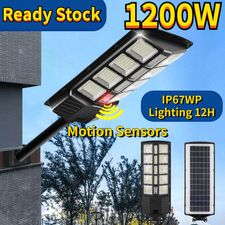 【Ready Stock】Solar Outdoor Light 1200W IP67 Waterproof Lamp Solar ...
