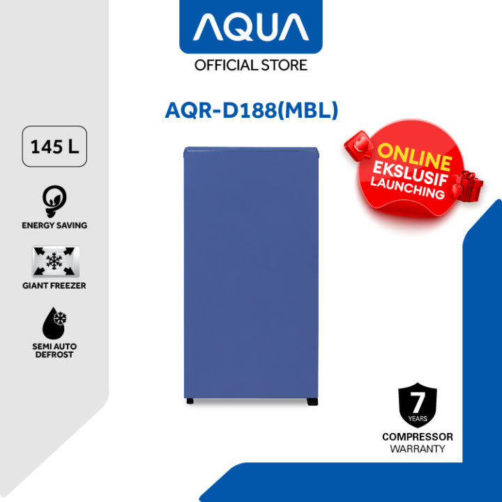 AQUA Elektronik AQR-D188(MBL) - Blue - Kulkas 1 Door - 145 L - Freezer Besar - Ramah Lingkungan ...