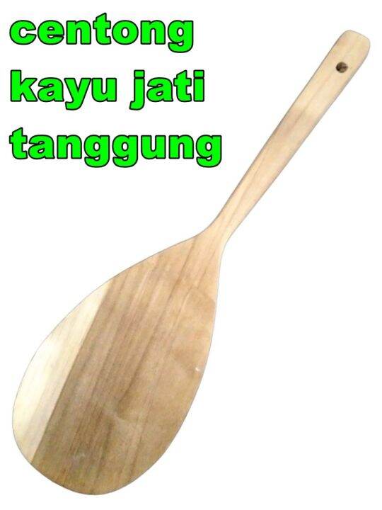 Centong Nasi / Entong Nasi Kayu Jati Ukuran 24cm x 8cm - Tanggung ...