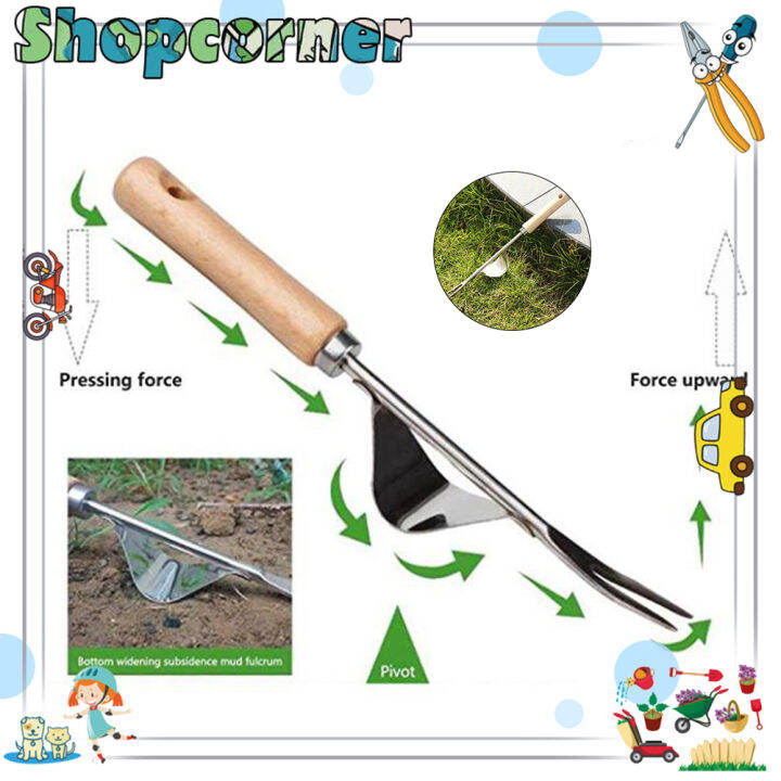 Alat Pencabut Rumput Akar Tanaman Liar Manual Garpu Weeder Stainless ...