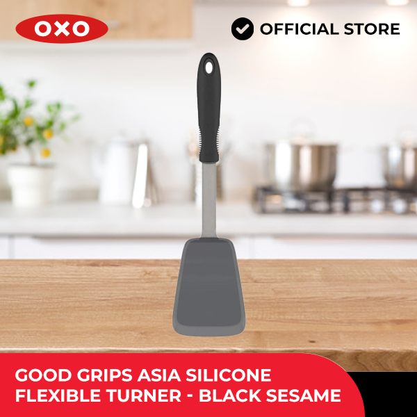 OXO Houseware Good Grips Asia Silicone Flexible Turner - Black Sesame ...