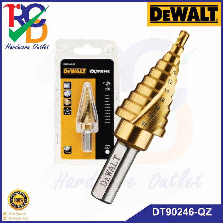 DEWALT ดอกสว่านขั้นบันไดชุบไทเทเนียม DT90246-QZ Step Bit Titanium 4-22mm. Round Shank | Lazada.co.th