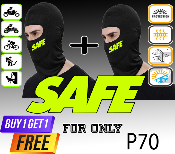 SAFE Neon Yellow Motorcycle Balaclava Full face Mask Bonnet NO FOAM ...