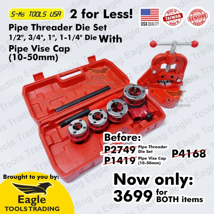 Bundle Promo Pipe Threader Die Set Type 62 NPT Thread Ratchet Die ...