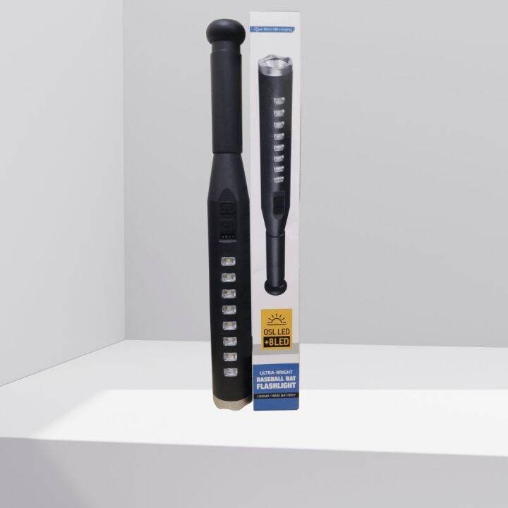 LedPowerful Flashlight Baseball Bat Torch Outdoor Patrol Rechargeable ...