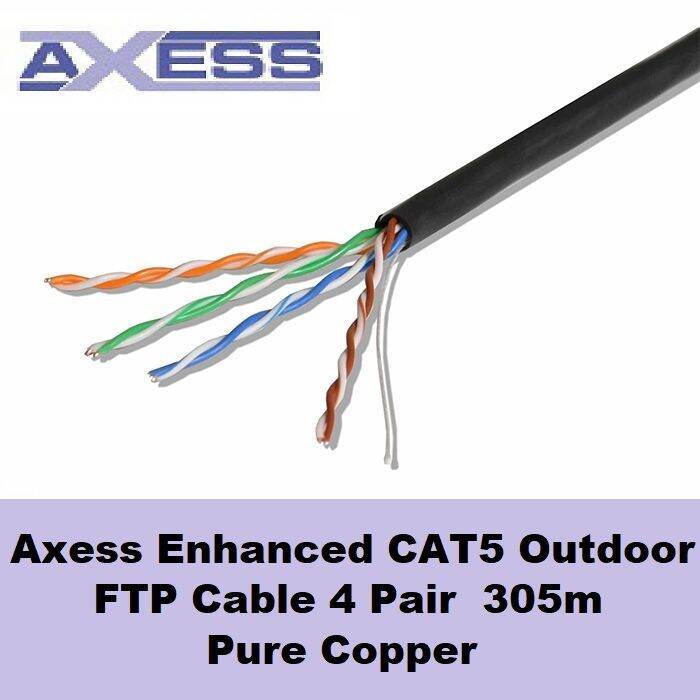 Axess UTP CAT5e CAT5 Outdoor Cable 305meters FTP Foiled Twisted Pair ...