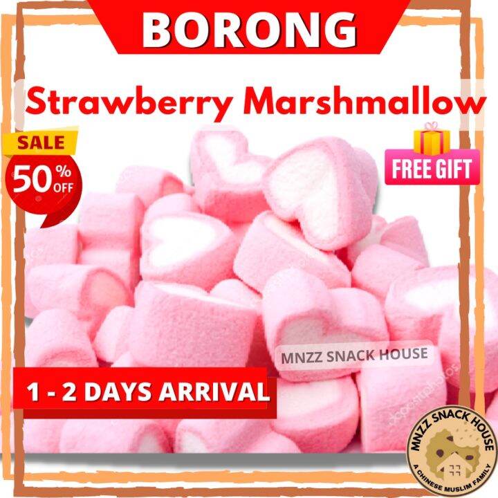 [ BORONG ] Halal 1 KG Sweets Marshmallow Strawberry Murah Snack Food ...