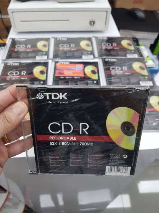 CD-R ใหม่ TDK (ฟรีกล่องCD BOX) RECORDABLE 52X / 80MIN / 700MB (Pack 1 หรือ 10 Disc) | Lazada.co.th