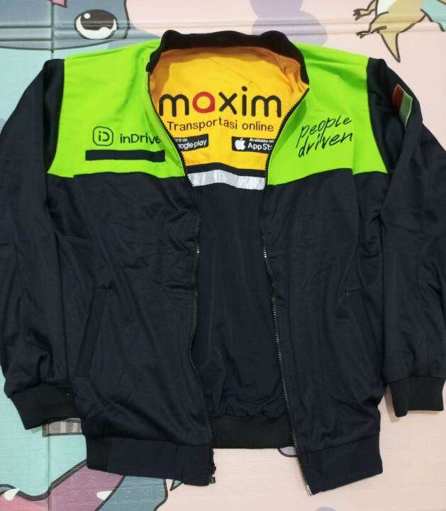 JAKET INDRIVE TERBARU MAXIM INDRIVE MAXIM BORDIR BOLAK BALIK | Lazada ...