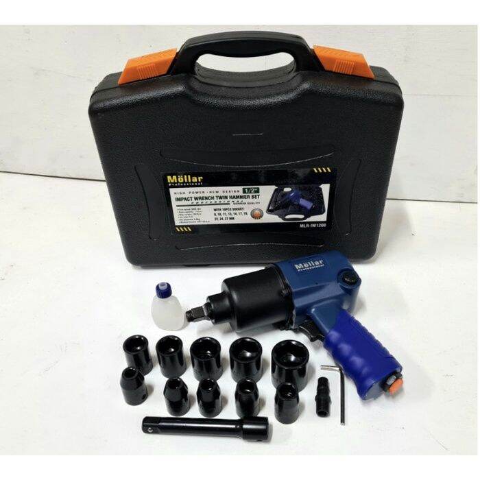 Air Impact Wrench Twin Hammer Kit MOLLAR 1/2inch MOLLAR 700 N.m 0.5 Inch Heavy Duty | Lazada ...