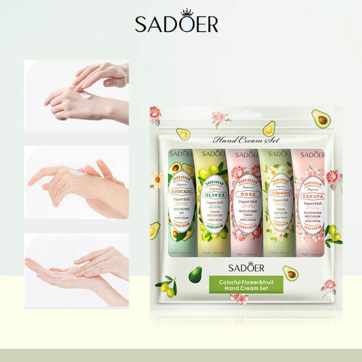 SADOER. 5 Hand Cream Combo Pack Everyday Fragrant Hand Cream Travel 30G 5PCS/SET Gift Limited ...