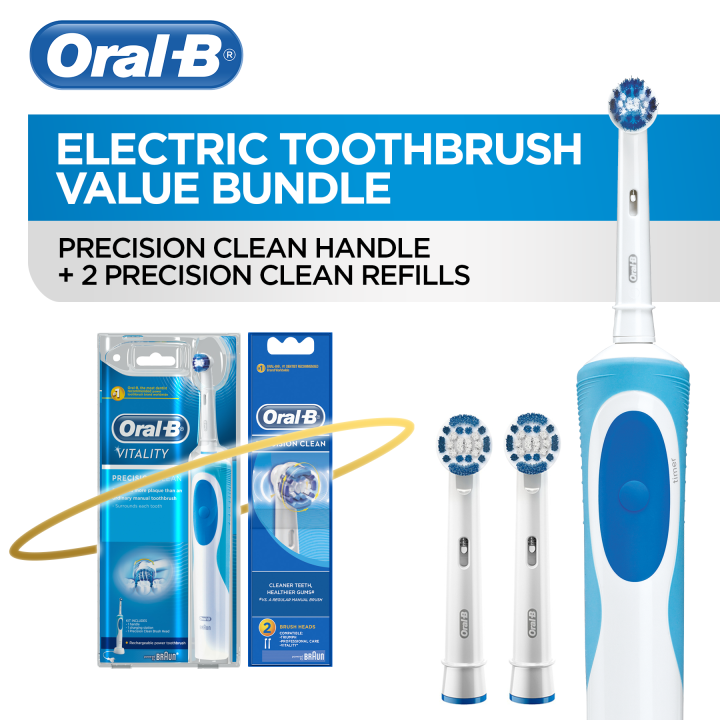 [ORAL-B ELECTRIC TOOTHBRUSH VALUE BUNDLE] Precision Clean Vitality ...