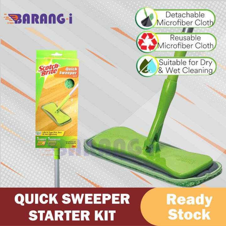 3M™ Scotch-Brite™ Quick Sweeper Microfiber Mop, MF400, Green, 1 Piece ...