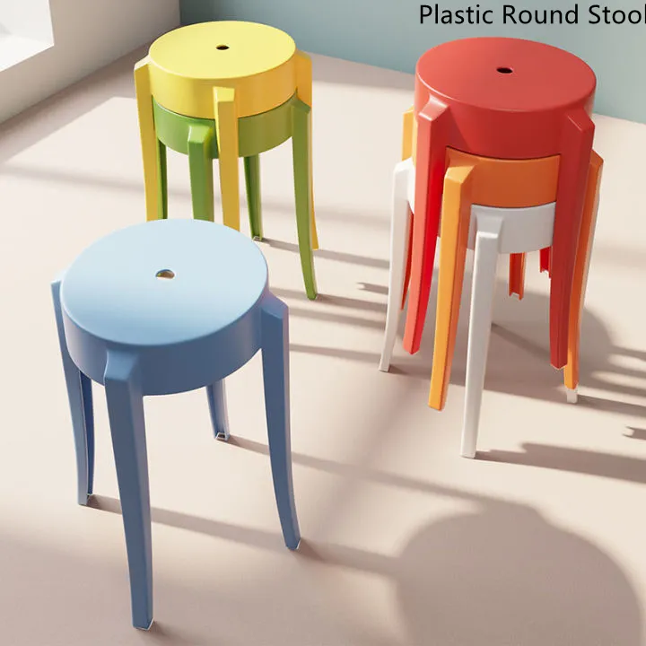 Plastic Round Stool High Round Stool Dinning Chair Kerusi Round Home ...