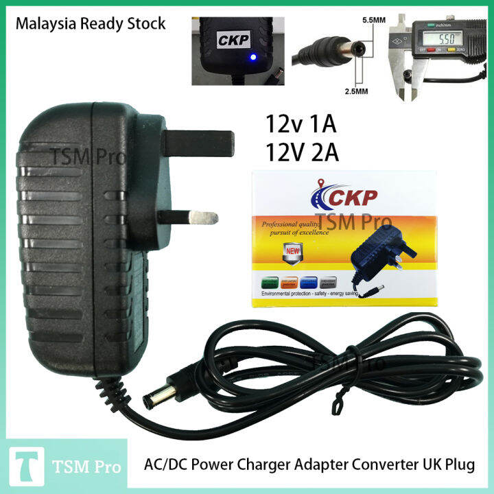 CKP AC/DC Adaptor 12V1A/12V2A Power Charger Adapter Converter UK Plug ...