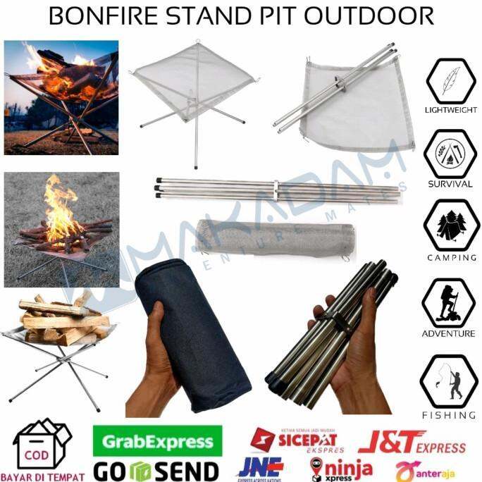 stand tiang tempat alas api unggun camping hiking mancing outdoor ...