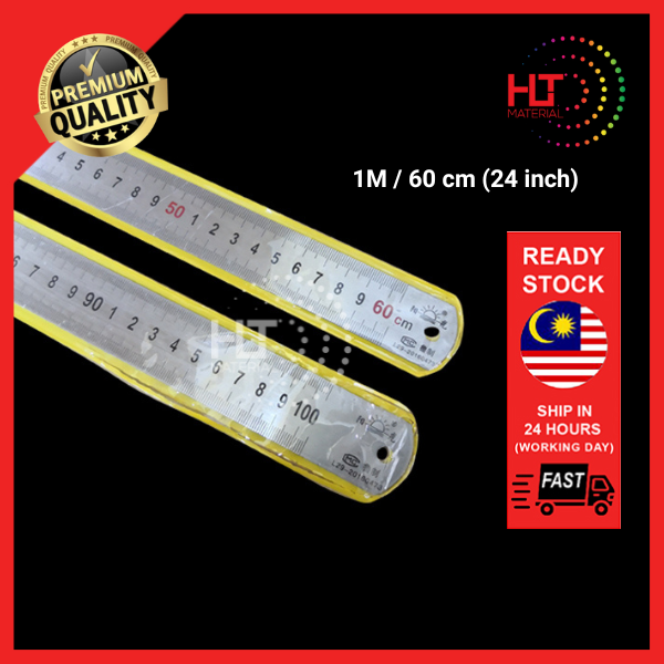 Stainless Steel Ruler / Pembaris Besi /Metal Ruler 60cm / 1m | Lazada