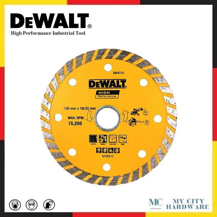 Dewalt DW4724-B1 105 x 16/20mm Diamond Wheel, Turbo Rim | Lazada