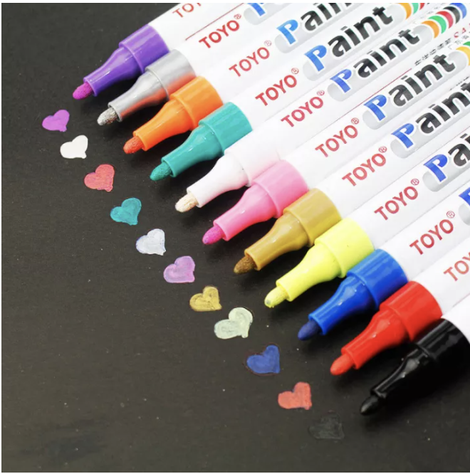 Toyo Motorcycle Waterproof Rubber Permanent Paint Marker Pen Car Type ...