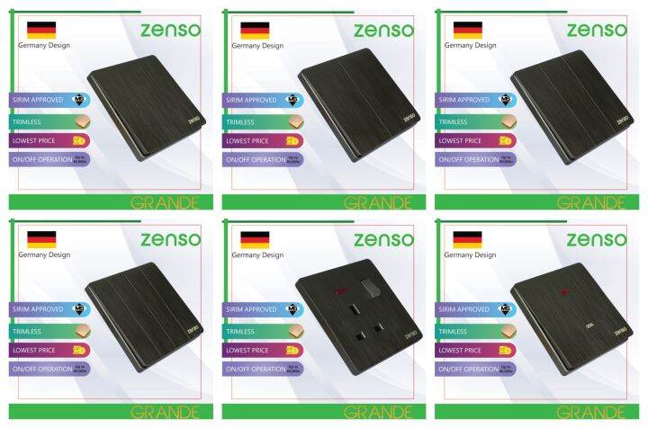 Zenso brand Grande series Grey colour Switches | Lazada