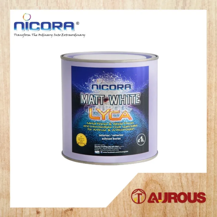 NICORA LYCA MATT WHITE PAINT ( 1 LITRE ) | Lazada